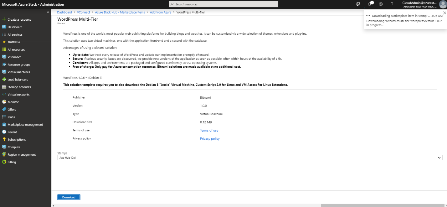 Manage Marketplace items across Multiple Azure Stack Hub Stamps in a Single Portal